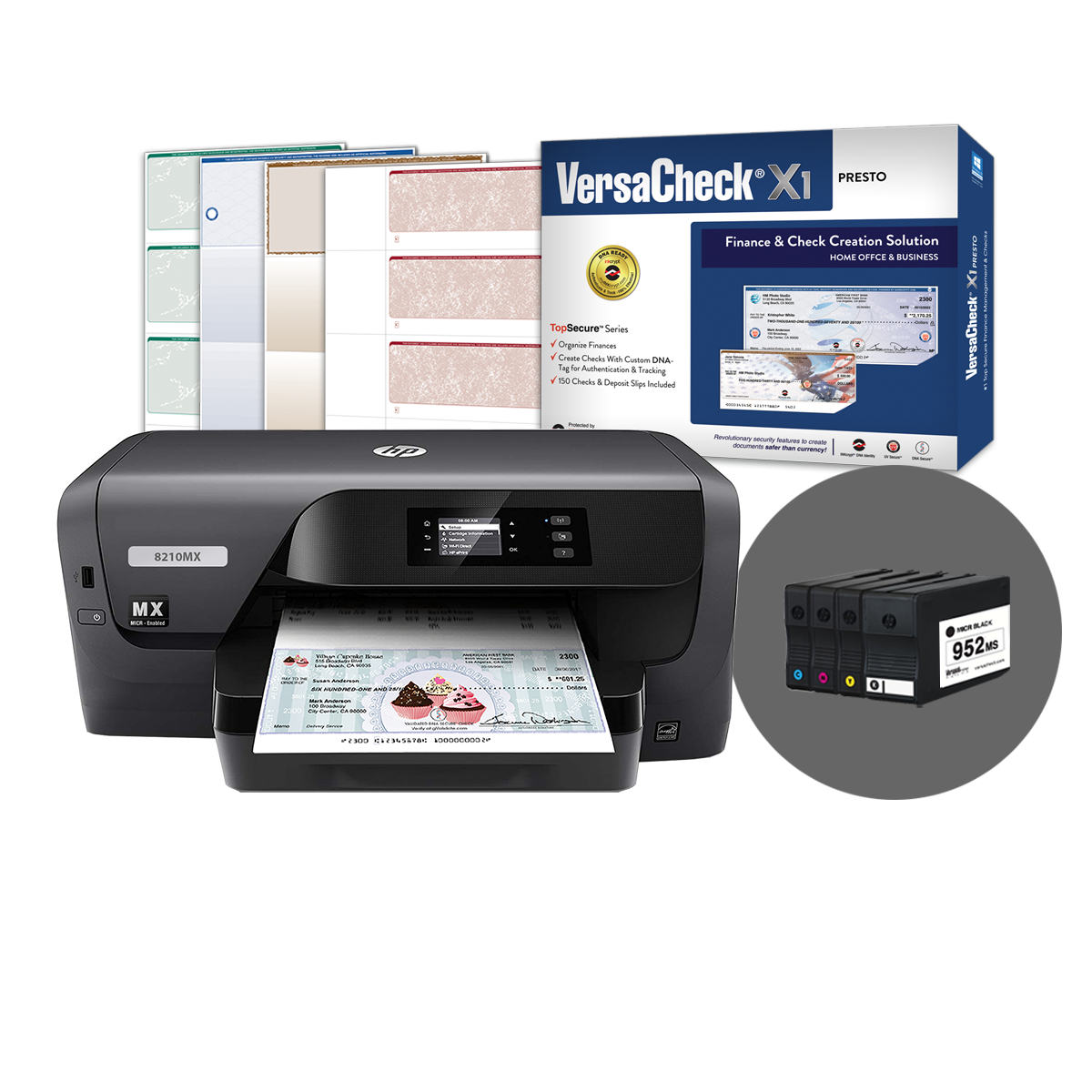 VersaCheck® HP OfficeJet 8210 MXE MICR Color Check Printer and VersaCh