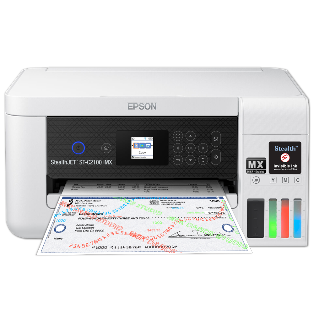 VersaCheck Stealth-MICR Epson ST-C2100 iMX All-In-One MICR & Invisible