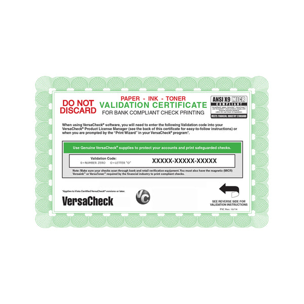 Unlimited Print Validation Code - Annual – VersaCheck