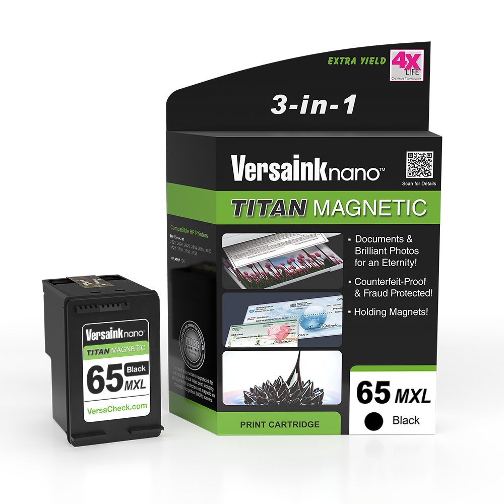 VersaInk-nano 65 MXL Titan Magnetic Black Ink Cartridge – VersaCheck