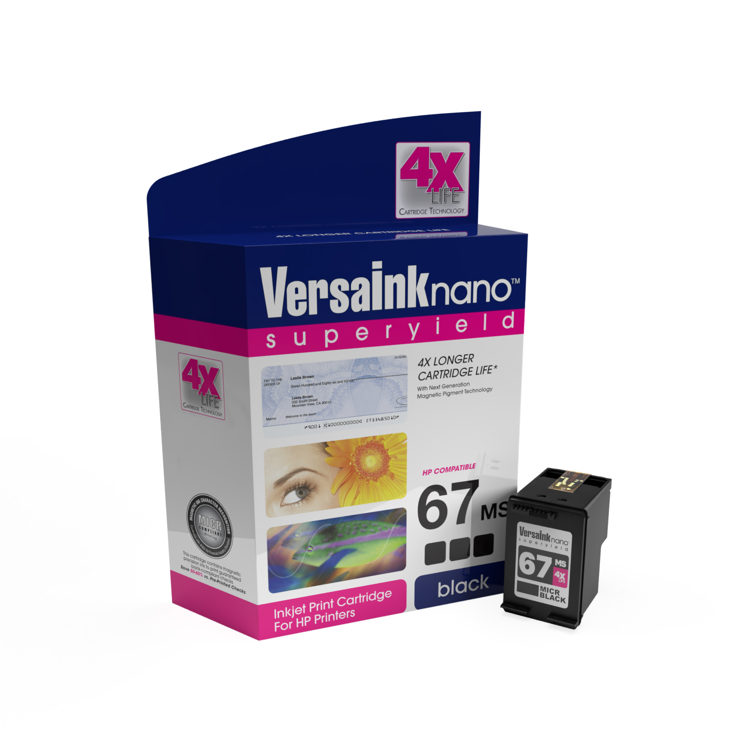 VersaInk-nano HP 67MS - Black MICR Cartridge – VersaCheck
