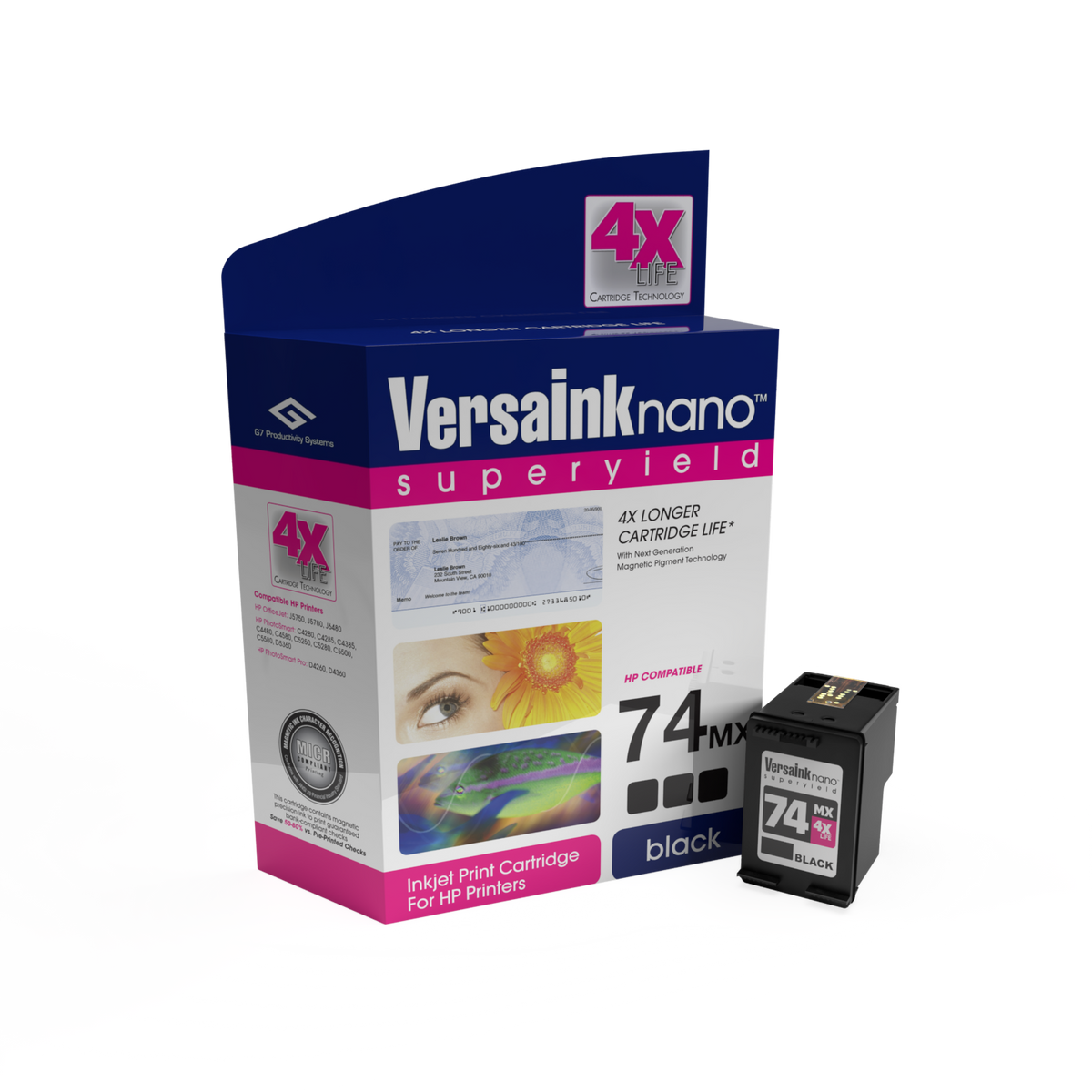 VersaInk-nano - HP 74MX - Black MICR Cartridge - 4X Life – VersaCheck