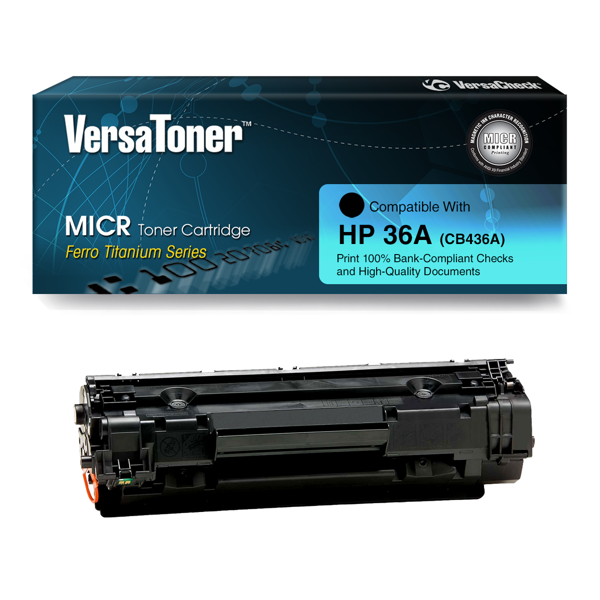 VersaToner - HP - 36A (CB436A) - Black MICR Compliant – VersaCheck