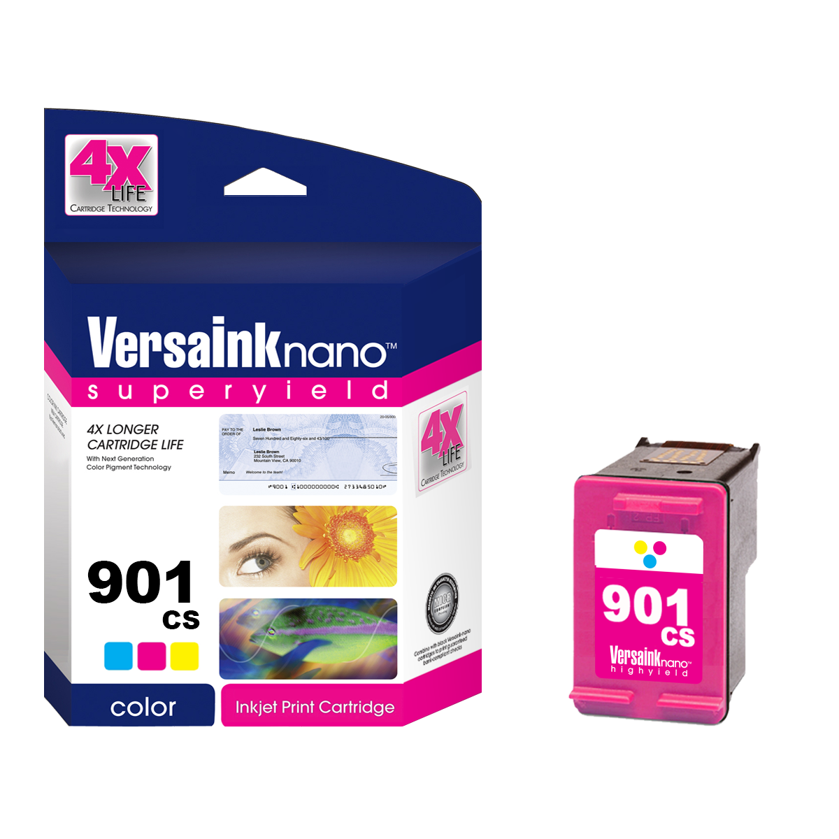 VersaInk-nano - HP 901CS - Tri-Color Cartridge - 4X Life – VersaCheck