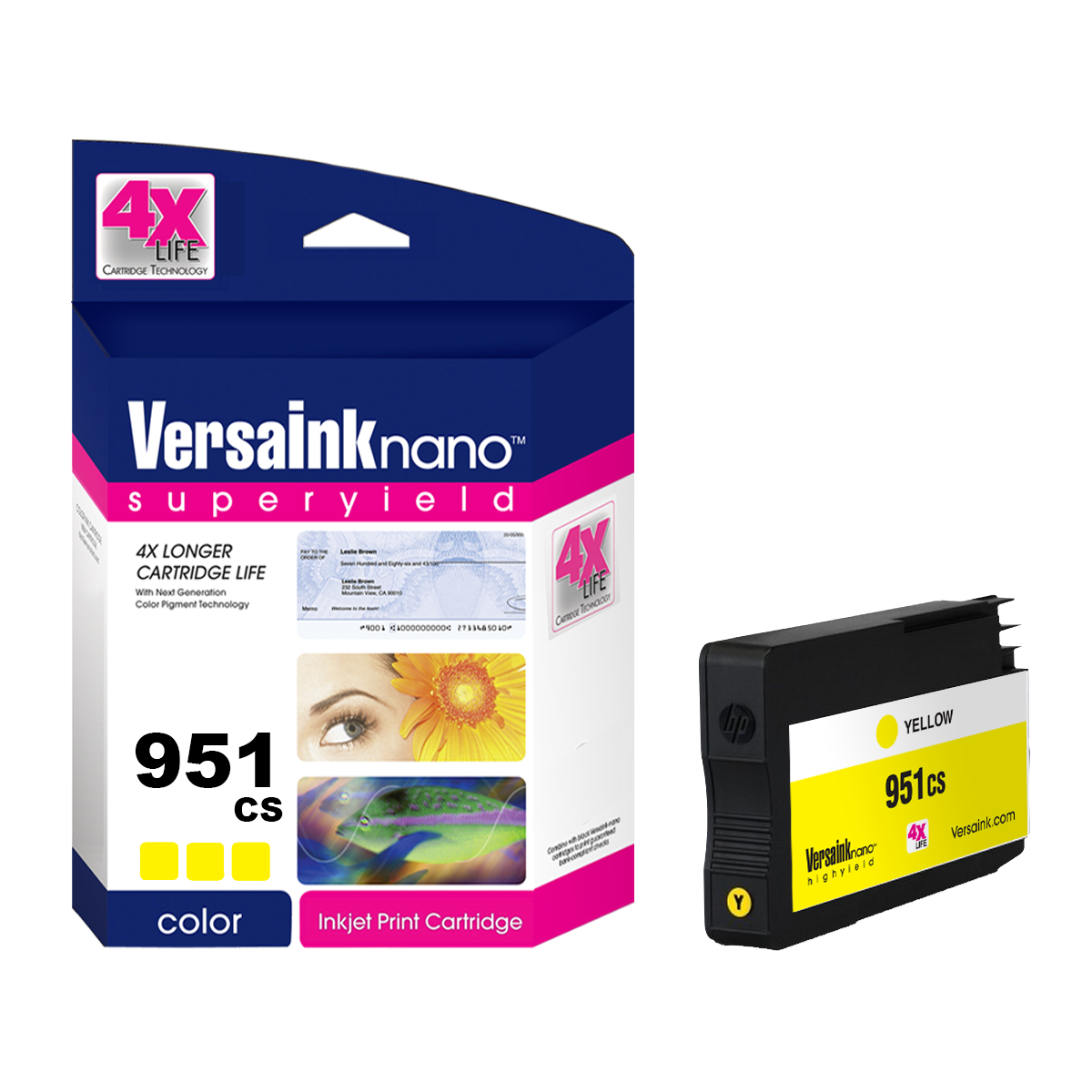 VersaInk-nano HP 951CS Yellow - 4X Life Ink Cartridge – VersaCheck
