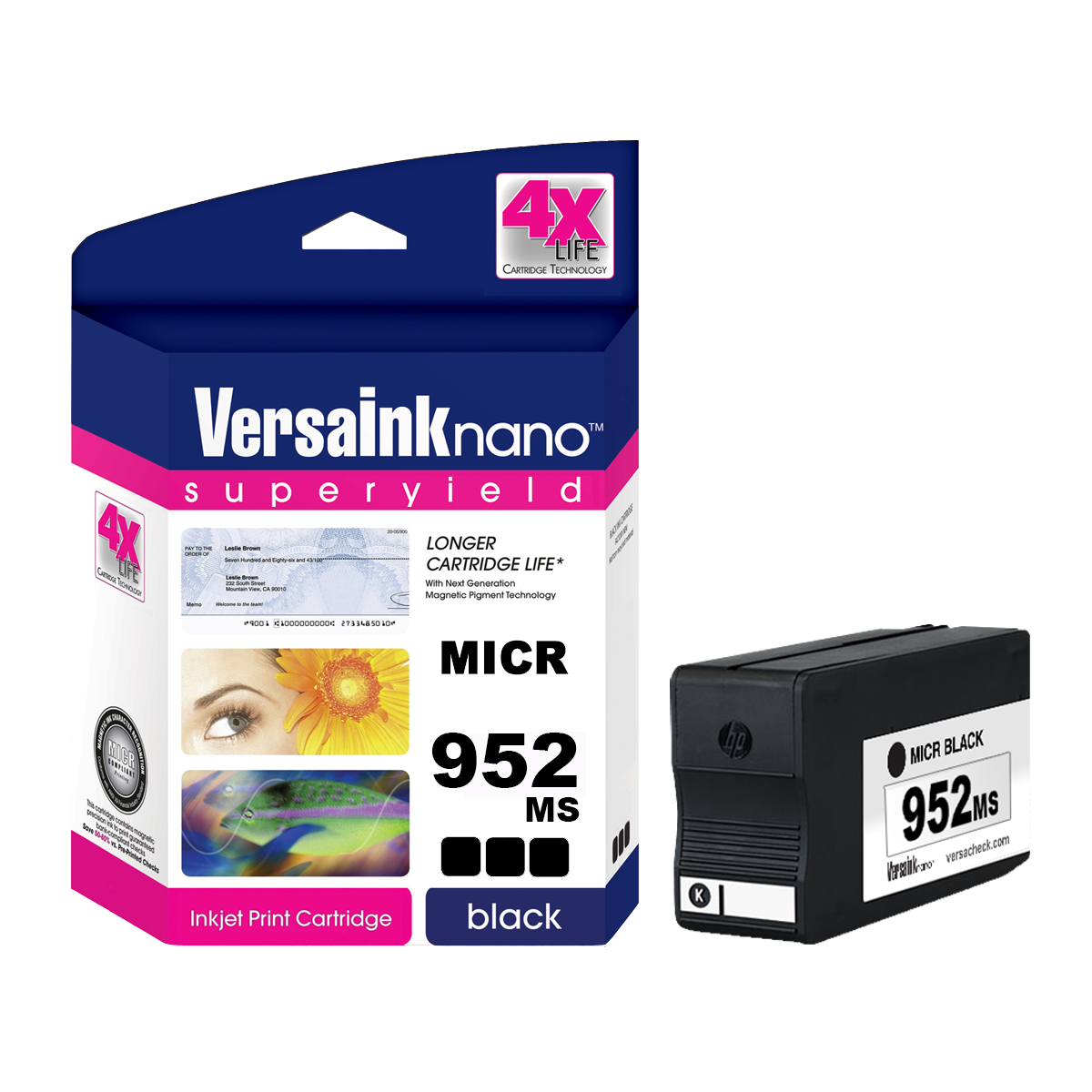 VersaInk-nano 952MS Black - MICR Compliant Ink Cartridge – VersaCheck
