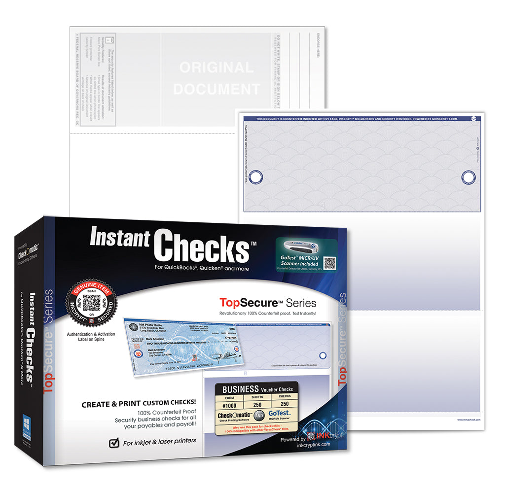 Instant Checks TopSecure Form 1000 Business Checks – VersaCheck