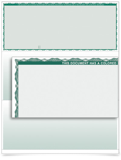 VersaCheck ValueChex - Form #1000 - Green - Premium - 1000 Sheets