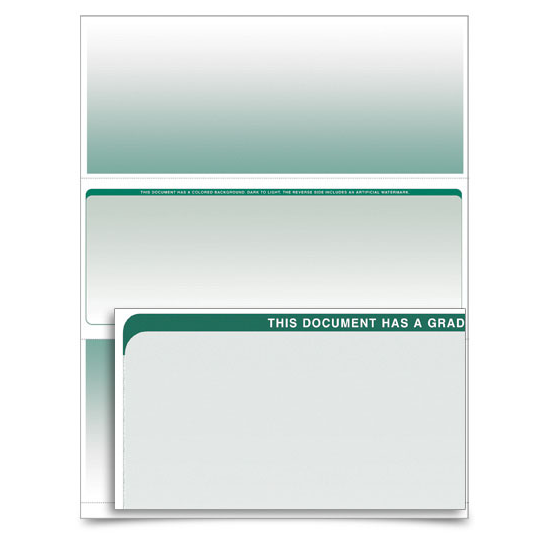 VersaCheck - Form 1001 - Graduated - Green - 1000 Sheets
