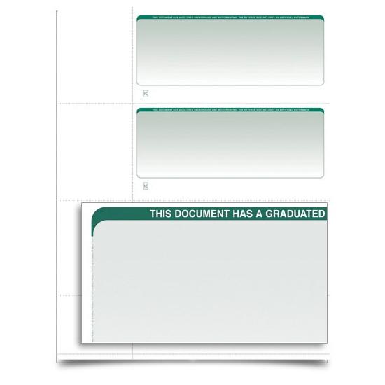 VersaCheck - Form 3001 - Graduated - Green - 1000 Sheets